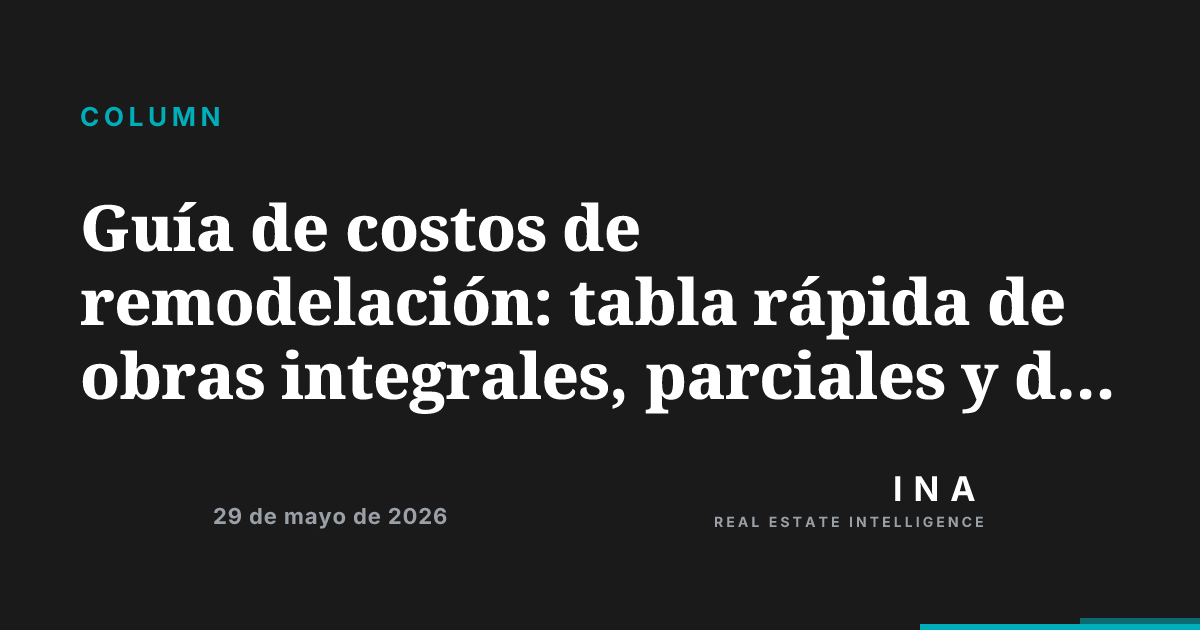 Guía de costos de remodelación: tabla rápida de obras integrales ...